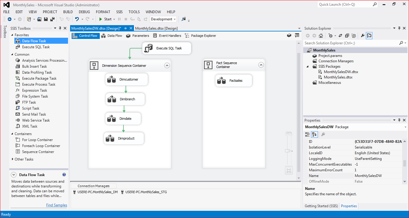 Data World: Sample Data Warehouse Using SSMS and SSIS