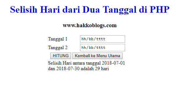 Cara input tanggal di php - pnabritish