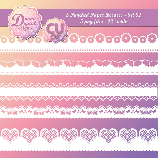 Donna's Digital Designs: CU Paper Punched Borders and Mats now in my shops