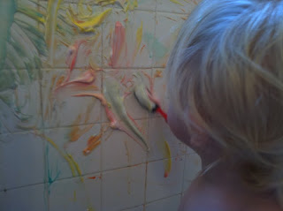 Naptime = Craft time!: Bathtub puffy paint FAIL!!
