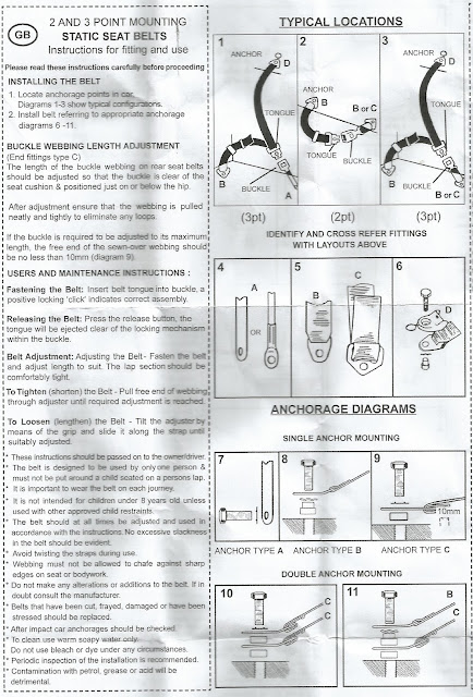 Lotus Excel Restoration: Installation of rear seatbelts Securon 200
