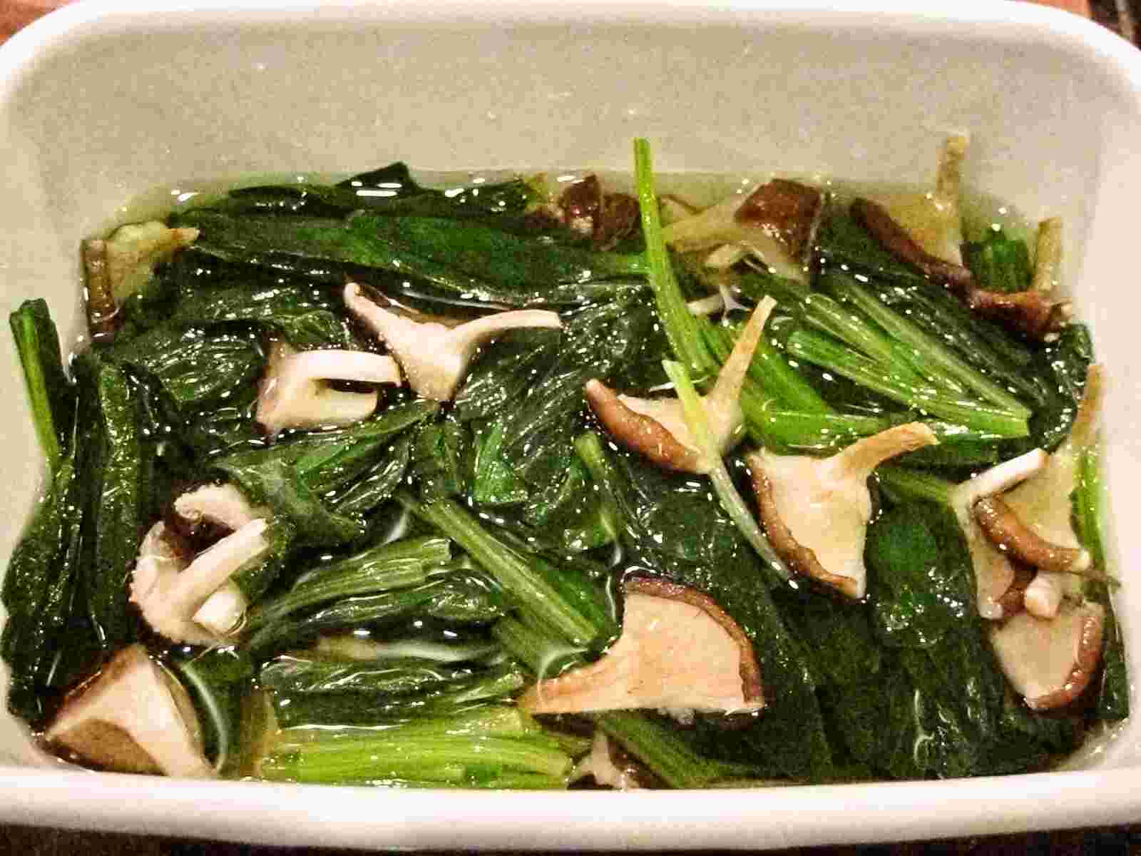 Recipes for Tom: Horenso to yaki-shiitake no remon-bitashi / lemon ...