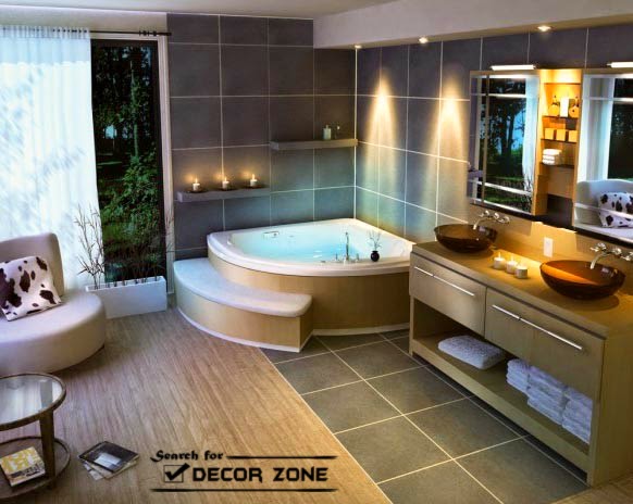 Corner bath : designs, materials and features