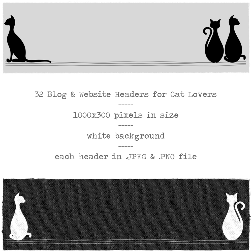 Blog Headers For Cat Lovers - The Dutch Lady Designs
