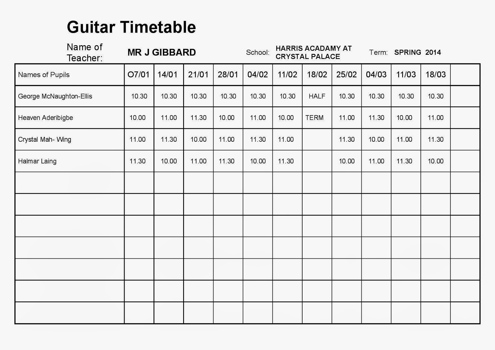The Harris Crystal Palace Music Blog: Instrumental lessons at HCACP