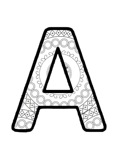 Hollow Letters For Coloring Pages