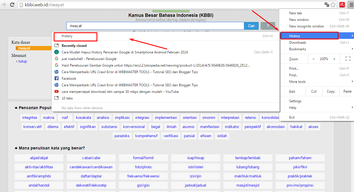 Cara hapus riwayat penelusuran Browser chrome dan mozila – BLOGKAMARKU