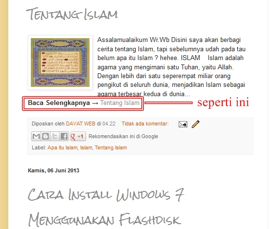 Cara Membuat Read more Otomatis di Blogger