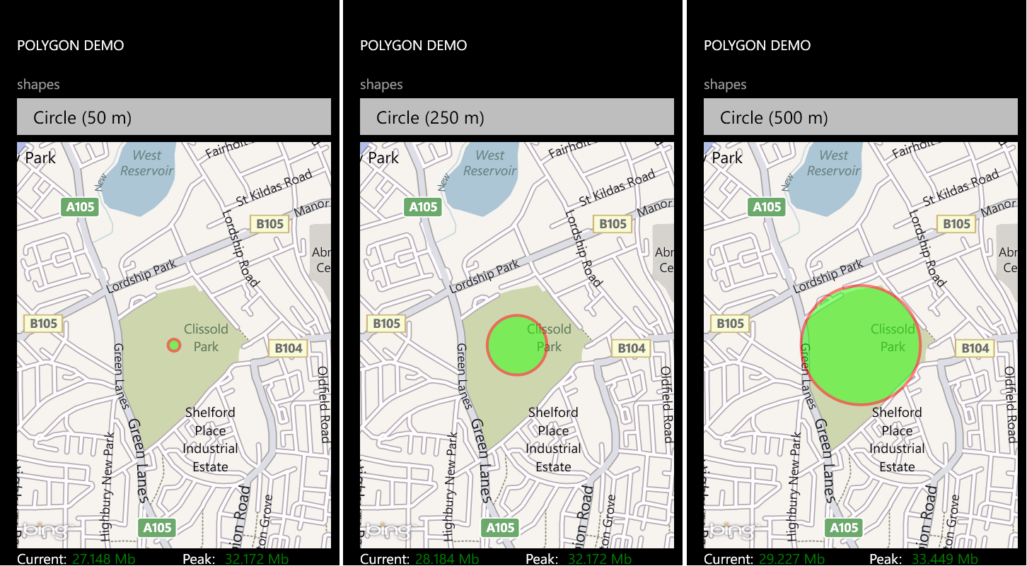 Drawing shapes on top of Bing Maps in a WP7 app