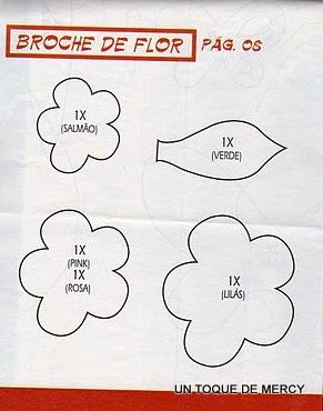 UN TOQUE DE MERCY: FLORES DE FIELTRO.. MOLDES [PATRONES]