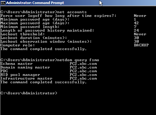Practical Manual for IT/ Network Support Engineers: SEIZING THE FSMO ROLE