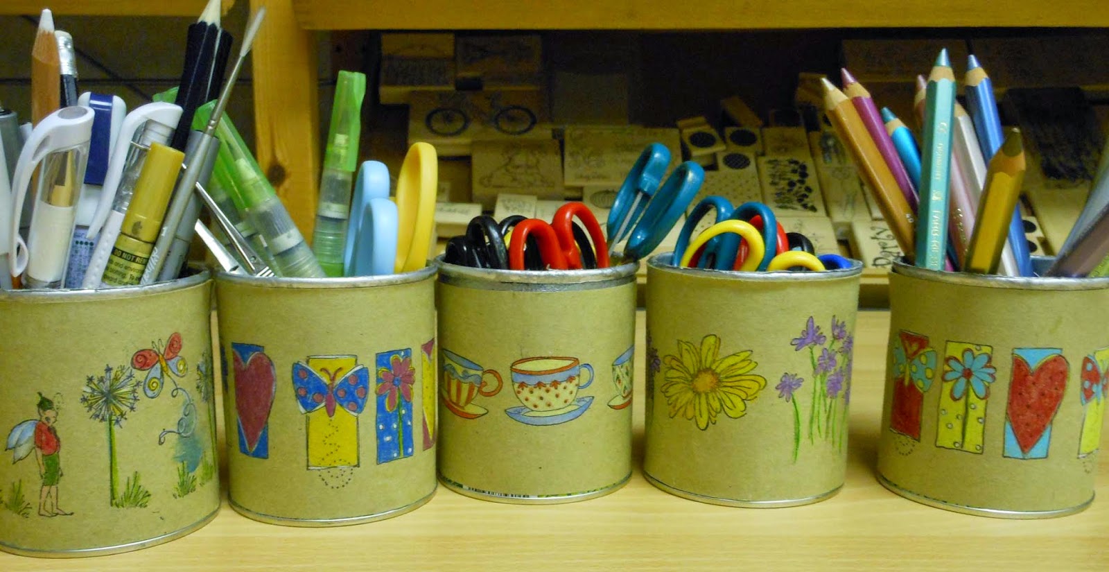 The Purple Zone: Handstamped Pencil Pots