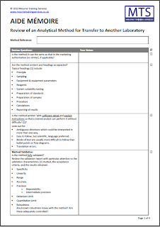 Mourne Training Services: Free Tool: Aide Mémoire for Analytical Method ...