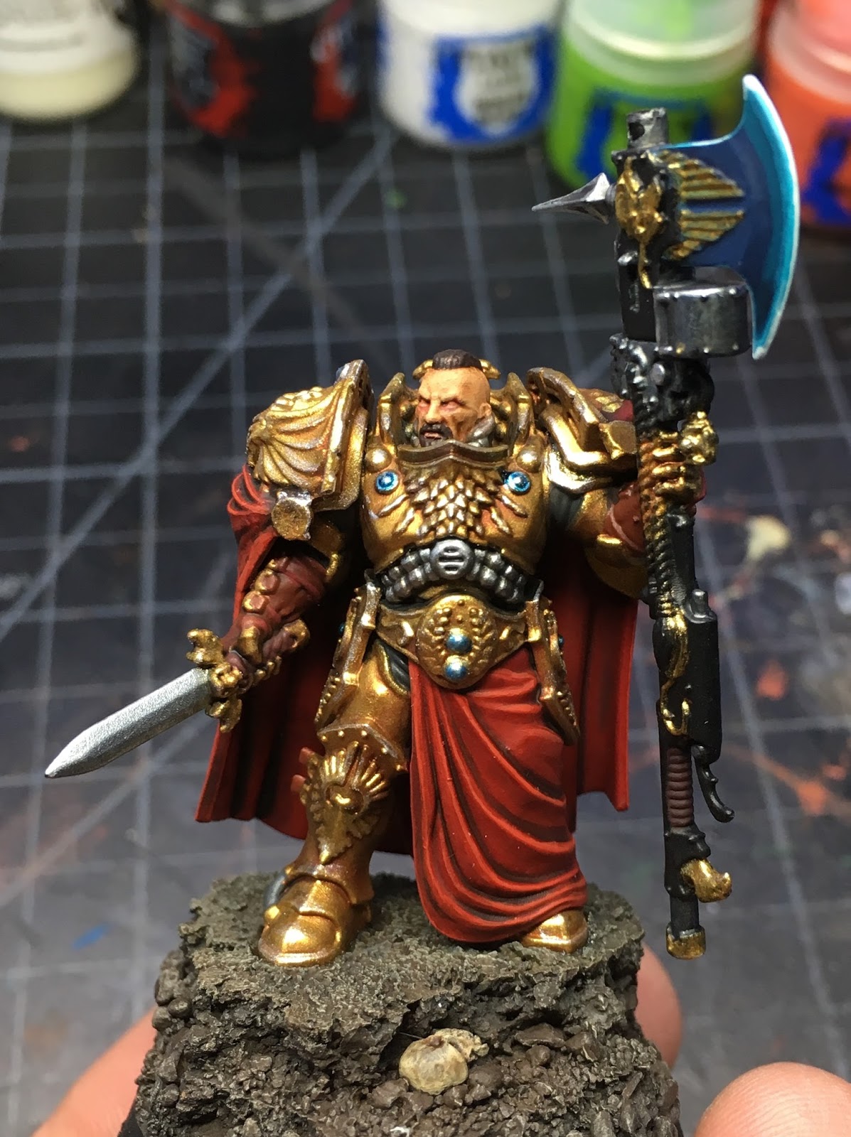 262nd Death Korps of Krieg: WIP: Custodes Shield-Captain w/Ax - Part 3