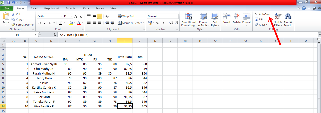 CARA MEMBUAT TABEL NILAI DI RAPORT: Cara Membuat Tabel Nilai di Raport