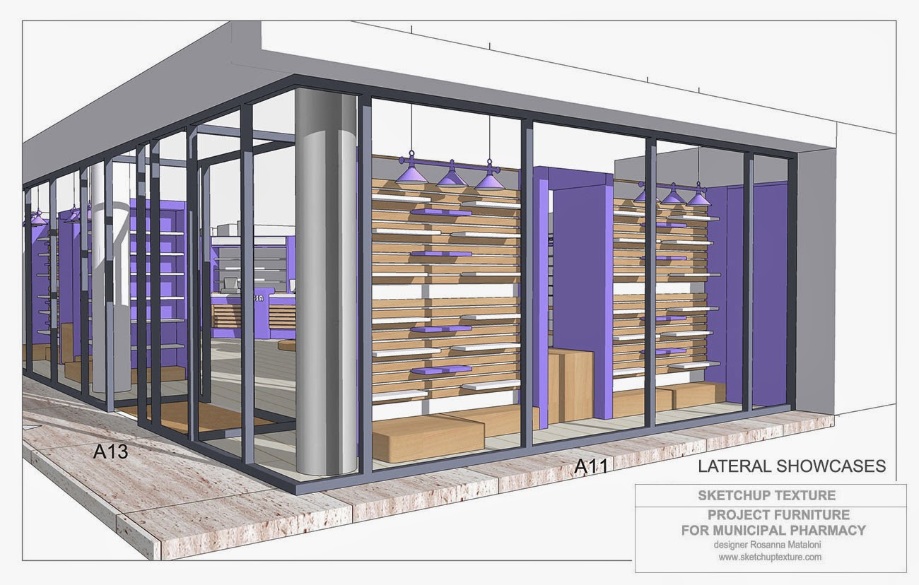 SKETCHUP TEXTURE: HOW TO DESIGN A MODERN PHARMACY & 3D SKETCHUP MODEL