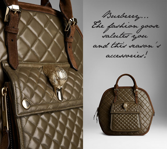 Burberry's golden duck head bags... you know I have to have these in my ...