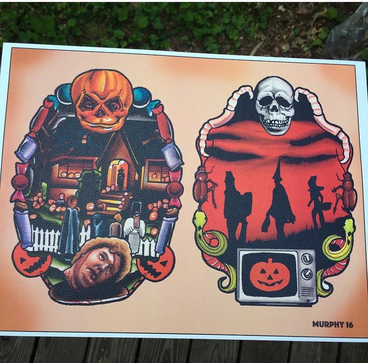 Halloween Movie 2018: Horror Movie Double Feature Watercolor Prints by ...