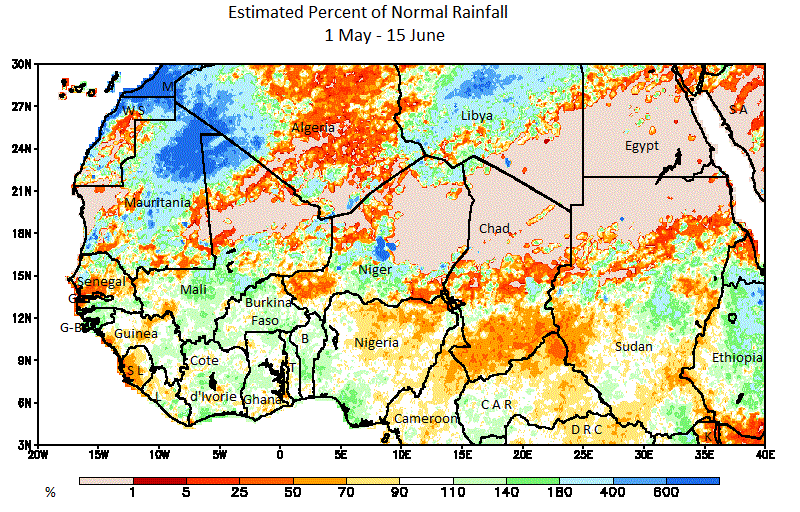 Dev Weather: Africa Update #34: Rains Continuing to Fail in Chad