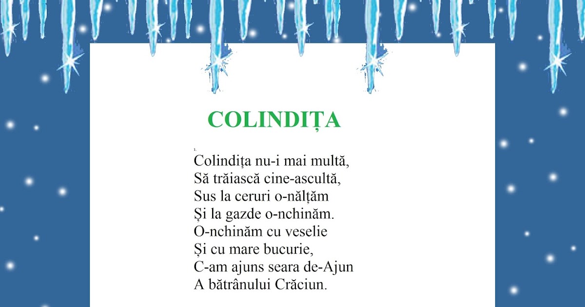 Lumea lui Scolarel...: „Colindița” - audio și versuri