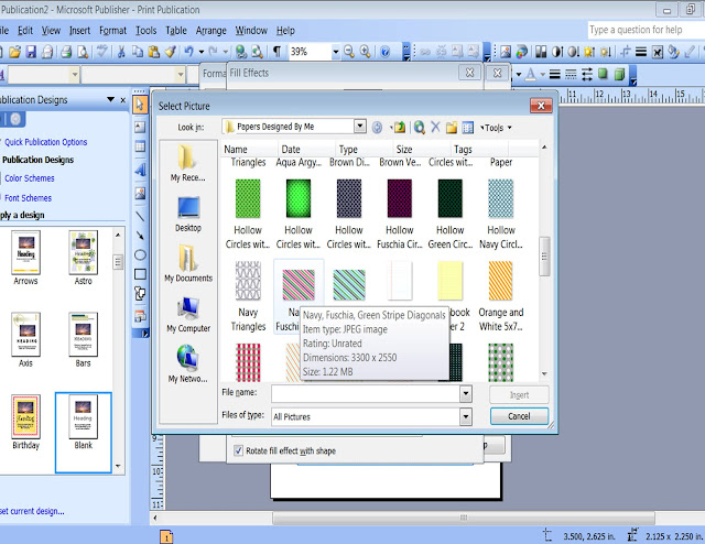 Make Patterned Papers with Shapes and Clipart in Publisher