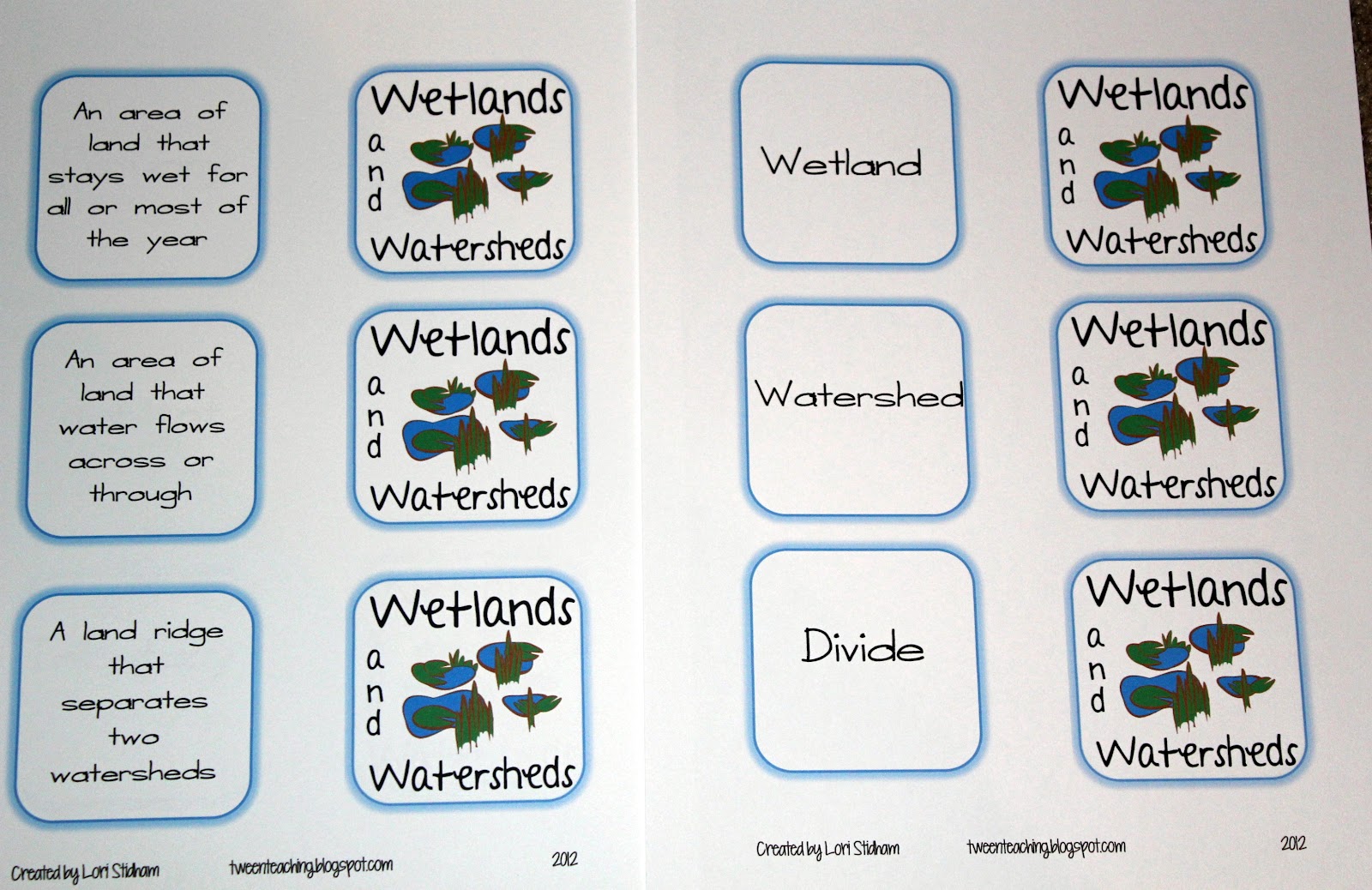 Tween Teaching: Science Matching Game Cards