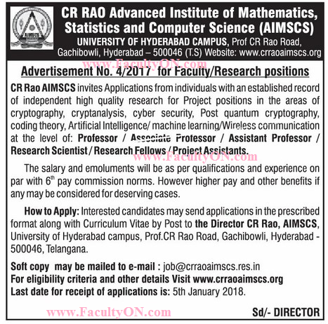 C R Rao Advanced Institute of Mathematics Statistics and Computer ...