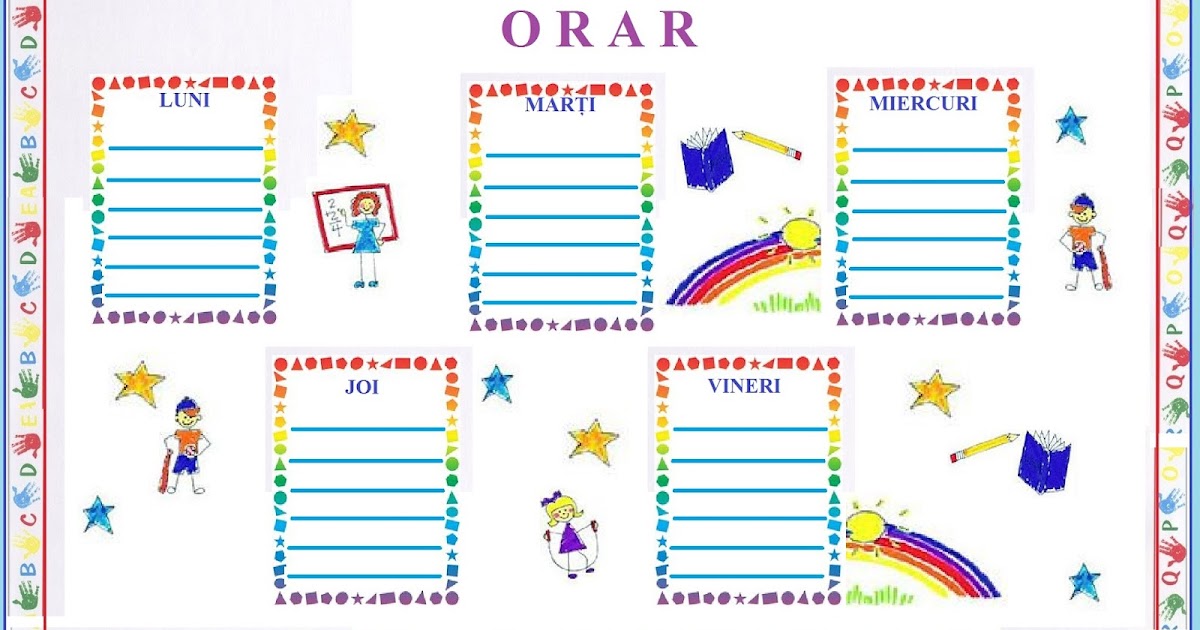 Lumea lui Scolarel...: Orare școlare (modele)