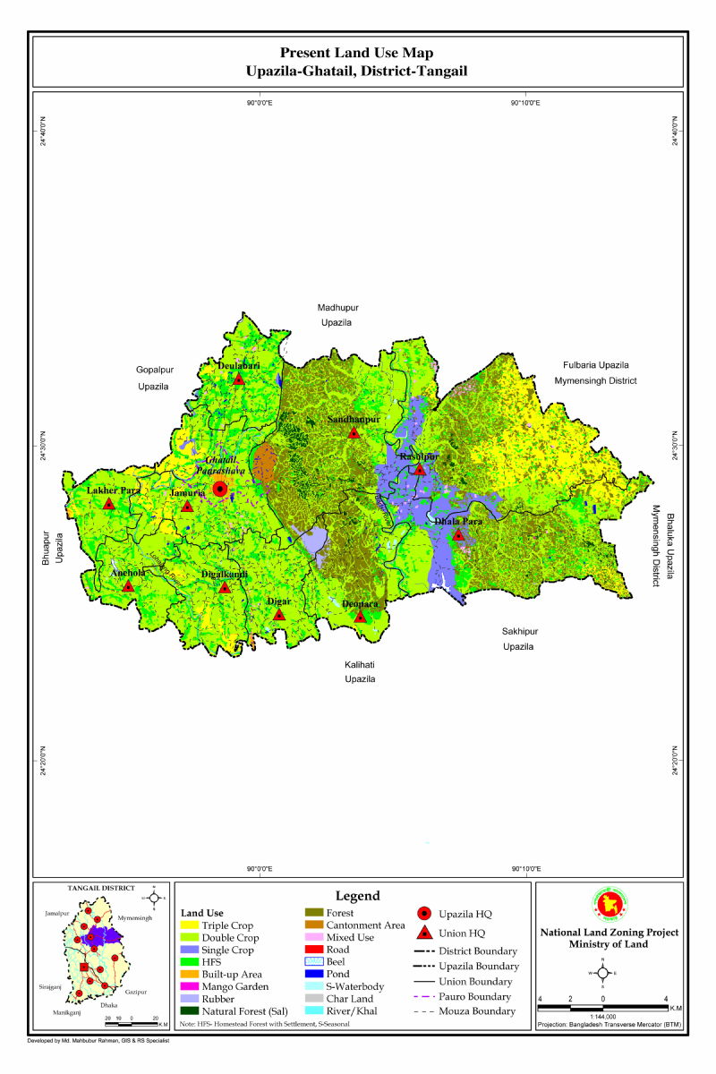 Mouza & Land Use Maps of Ghatail Upazila, Tangail, Bangladesh - Tourism ...