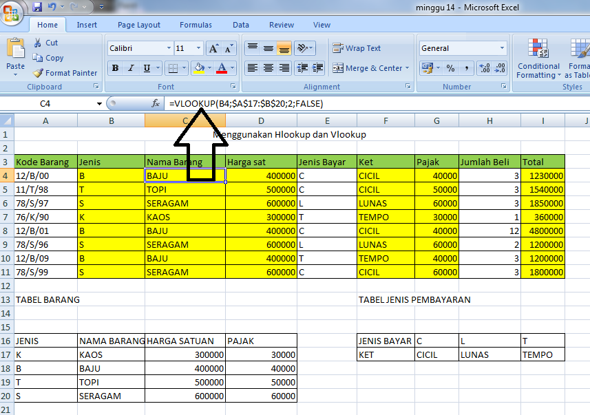 Sasa Inarni: Contoh Rumus Vlookup dan Hlookup Dalam Exel
