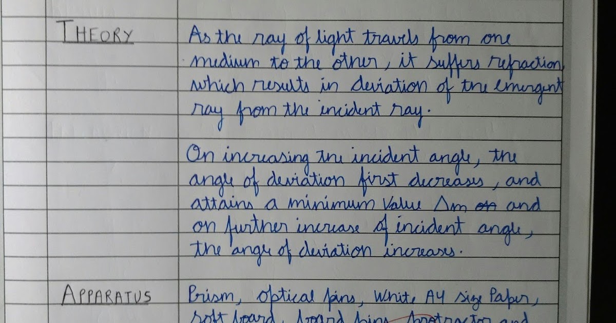 Exp 2. To determine the angle of minimum deviation for a given prism by ...