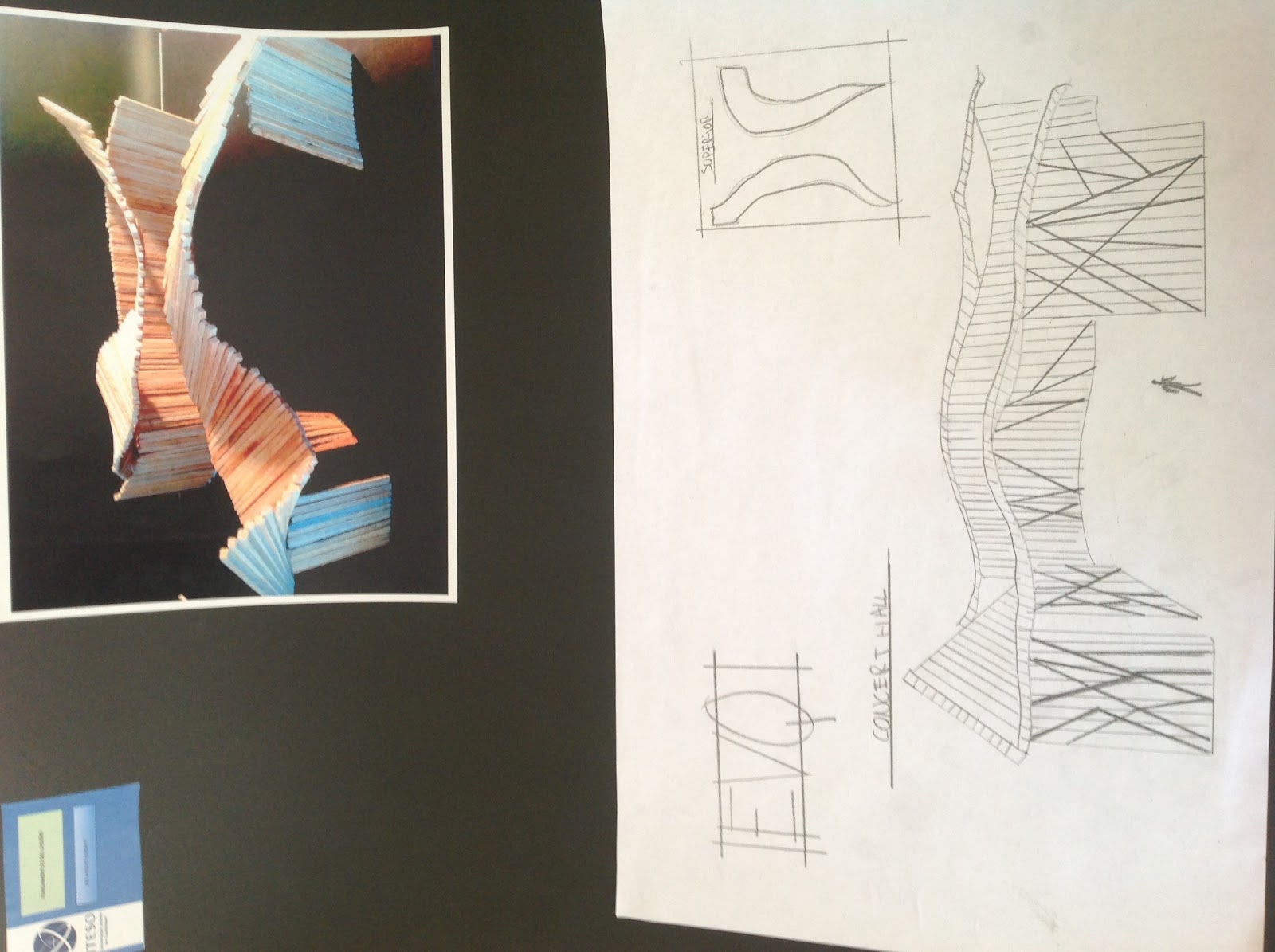 Fundamentos Del Diseño : TECHO VOLADO (PALITOS DE MADERA)