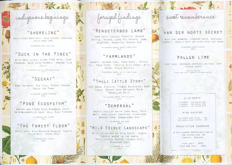 .: Dinner at Forage; Wildekrans Estate, Bot River