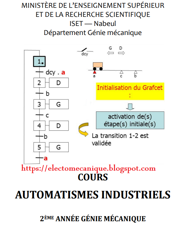 COURS AUTOMATISMES INDUSTRIELS : GÉNIE MÉCANIQUE