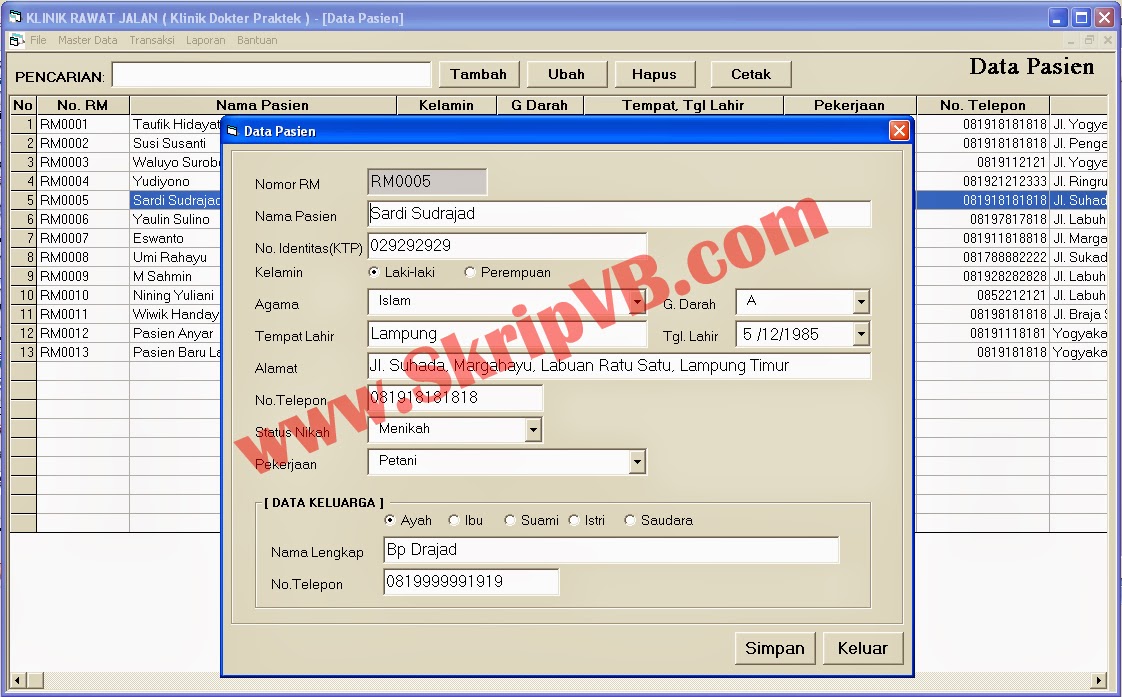 Sistem Informasi Klinik Rawat Jalan: Sistem Informasi Klinik Rawat Jalan dengan Visual Basic