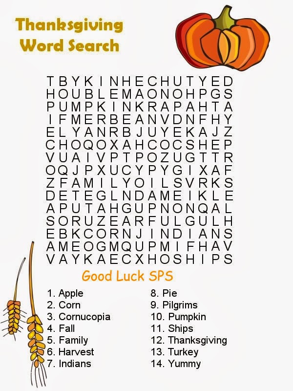 6 Funny Thanksgiving Word Searches For Kids