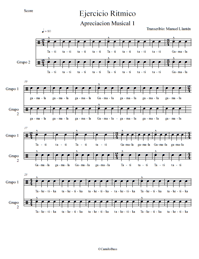Manuel Llantén Apreciación 1: Ejercicio Rítmico en Clase