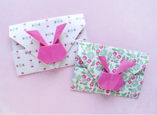 zakka life: Pretty Origami Bunny Envelopes