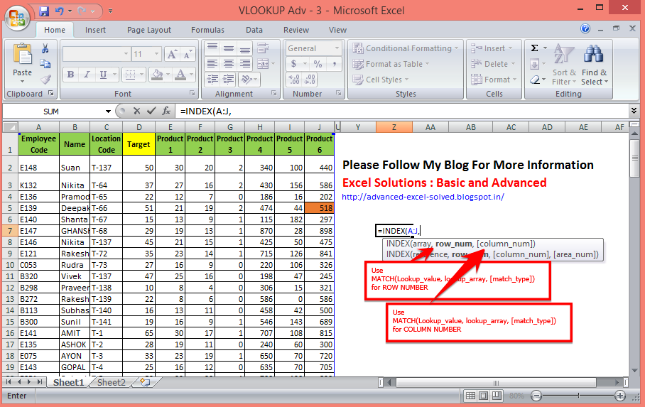 How to use INDEX function with MATCH function, replace VLOOKUP, speed ...