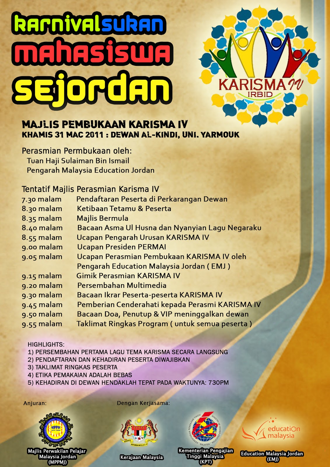 KARISMA IV: Poster Majlis Perasmian KARISMA