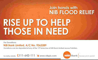 Advertising in Pakistan: NIB Bank | Join hands with NIB FLOOD RELIEF