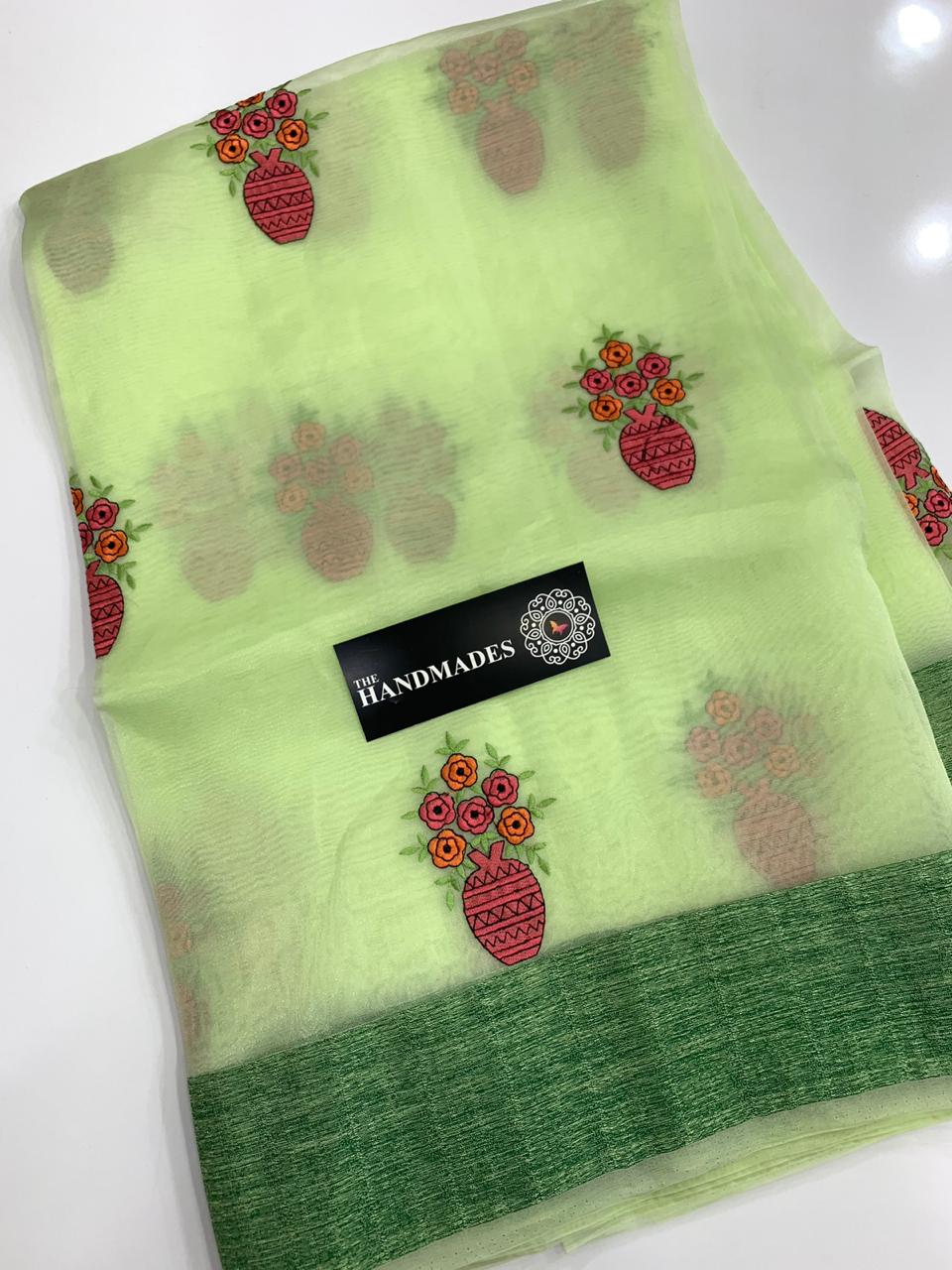 Latest tissue organza sarees