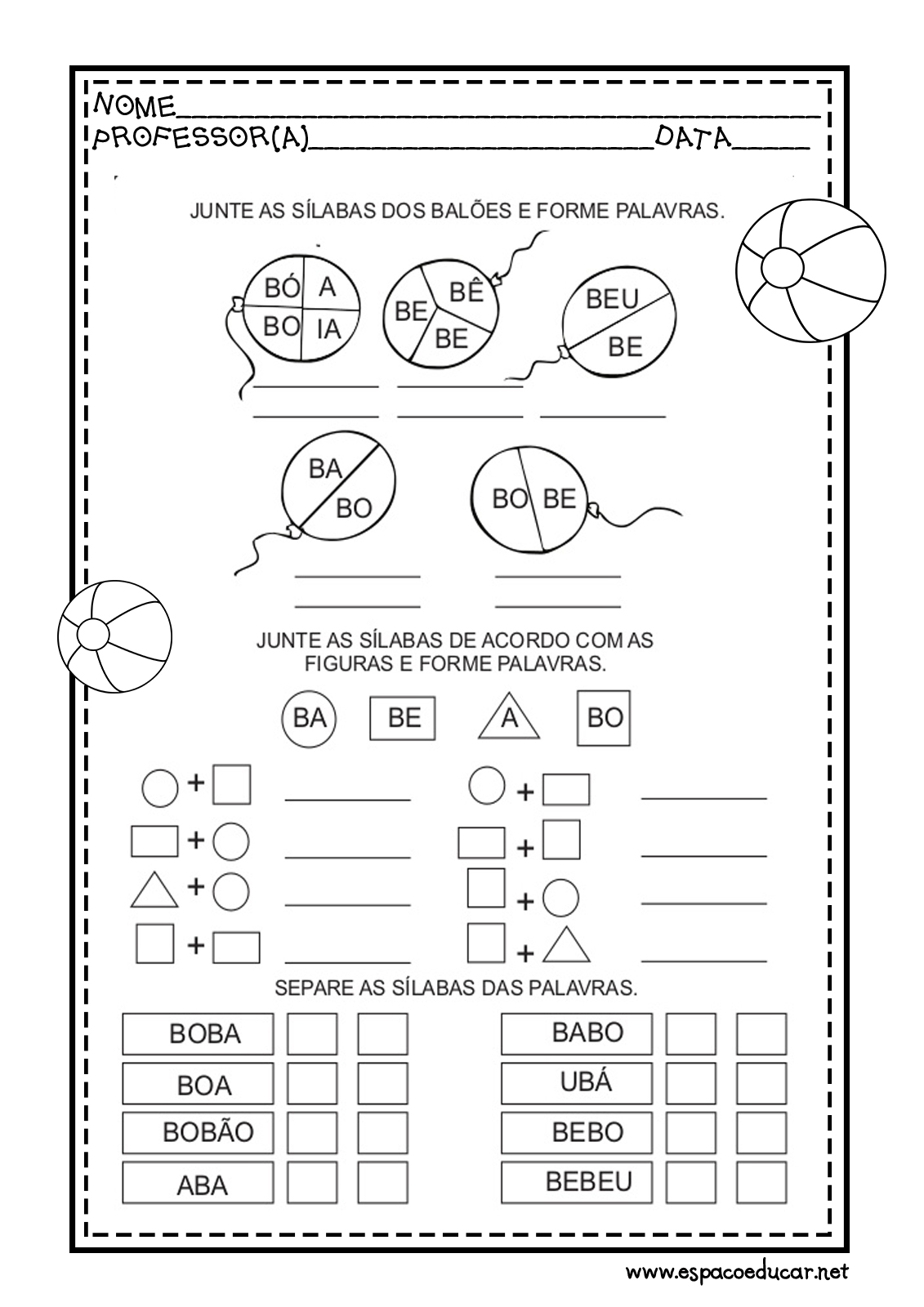 36 ATIVIDADES DE ALFABETIZAÇÃO OU 1º ANO COM A LETRA B + SUGESTÕES ...