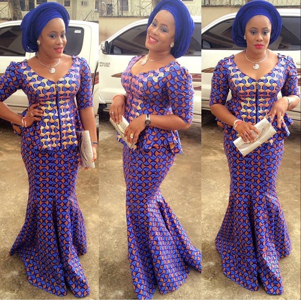 Trendy Ankara Style Paired With Blue Gele