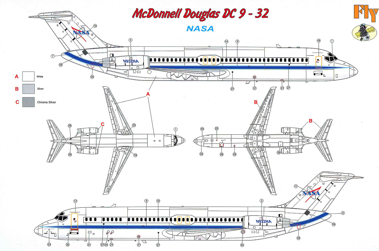 Scale Model Building with Metodi Metodiev: McDonnell Douglas DC 9 -32 NASA, Fly models 1/144 ...