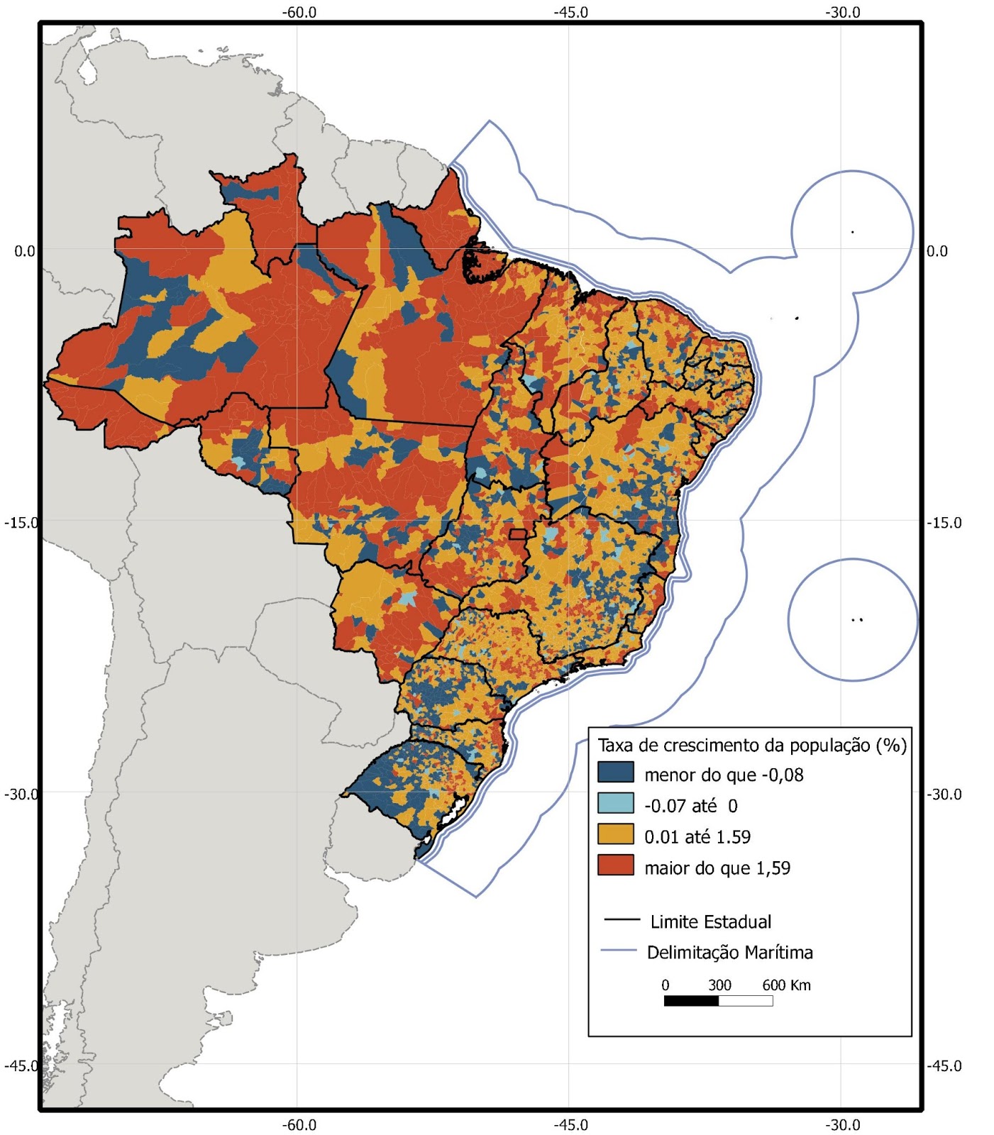 Brasil: Mapa do Brasil - População (demografia)