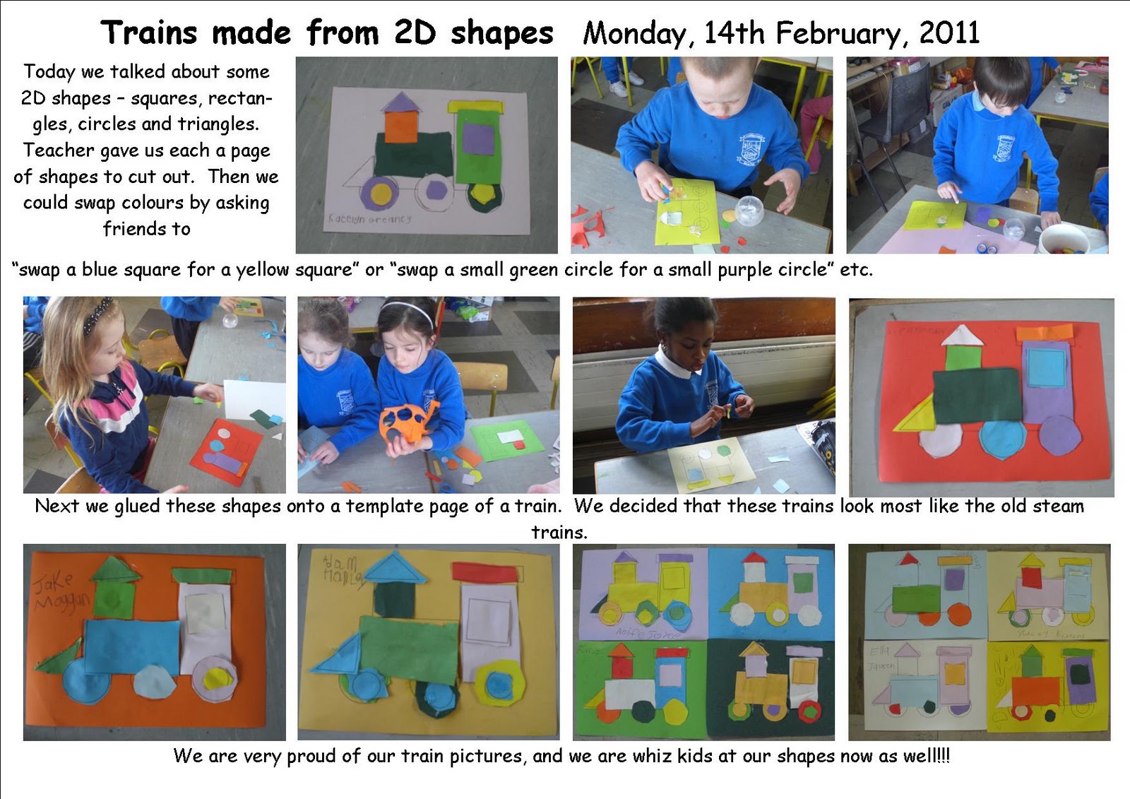 "Keep on Track" Project: Trains made from 2D shapes