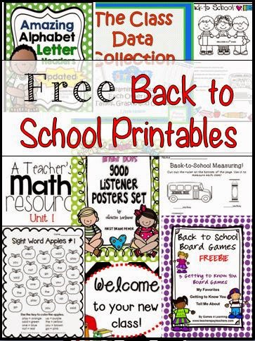 Freebie Friday - Back to School! - Mrs. Thompson's Treasures