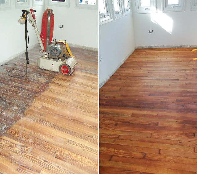 PISO DE PINOTEA PULIDO Y ENCERADO