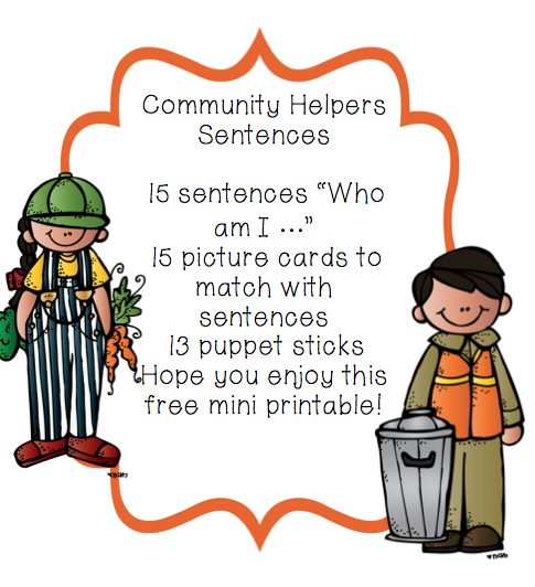 Free Community Helpers Sentences ~ Preschool Printables